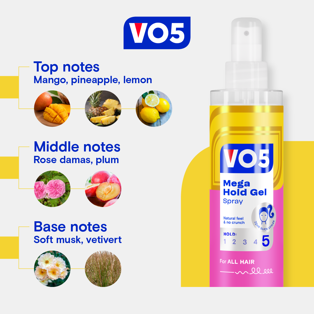 72 Hour Mega Hold Gel Hair Spray 200ml | VO5 – VO5 UK