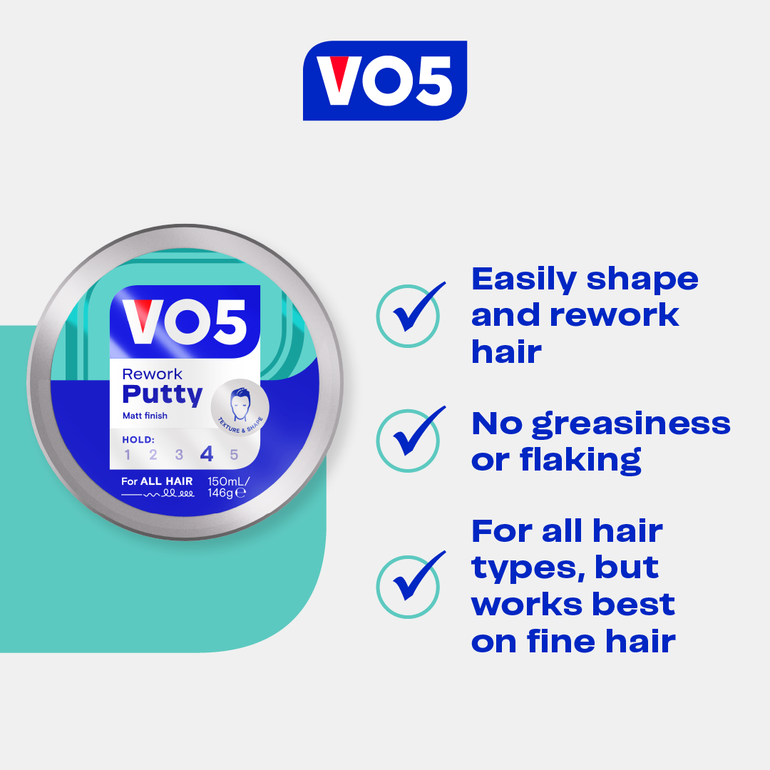 Rework Hair Putty for Shaping Hair Styles 150ml | VO5 – VO5 UK