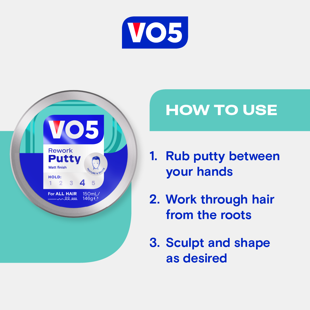 Rework Hair Putty for Shaping Hair Styles 150ml | VO5 – VO5 UK